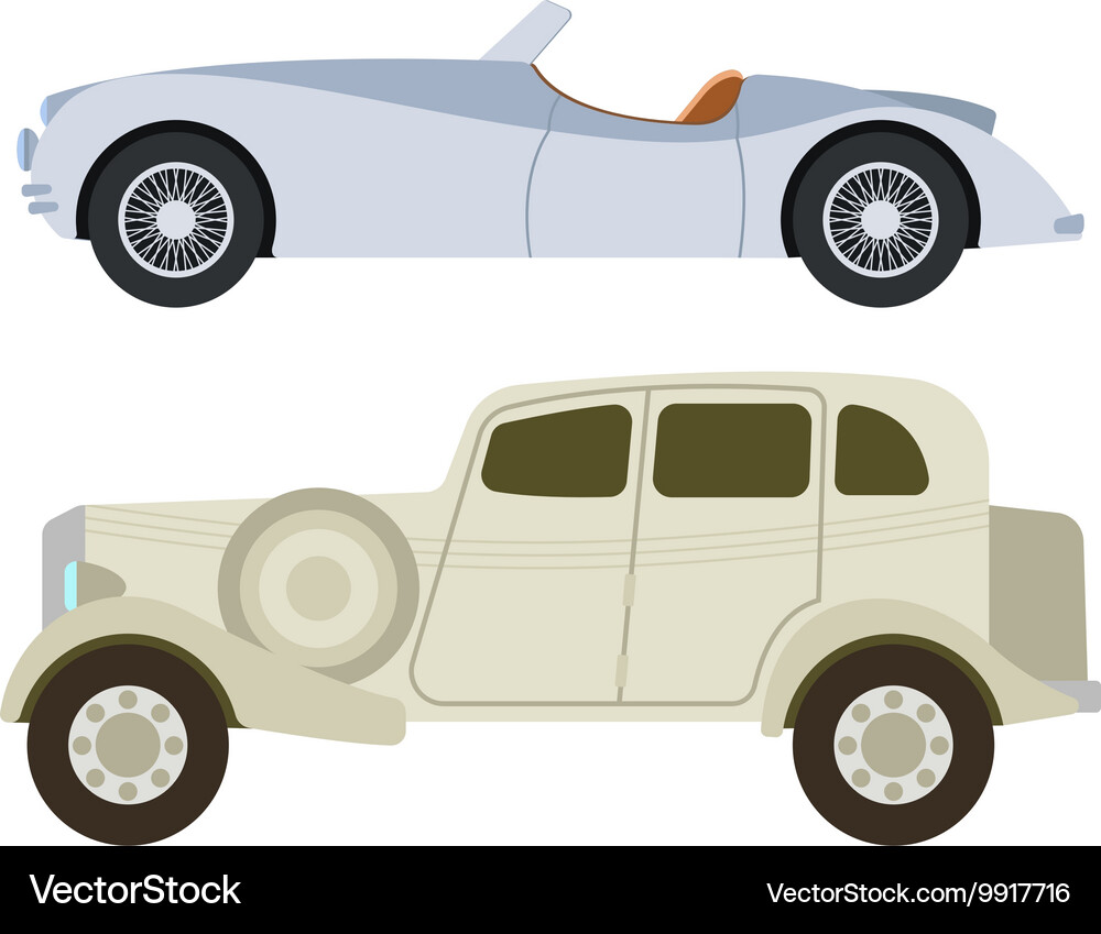 Retro car isolated Royalty Free Vector Image - VectorStock