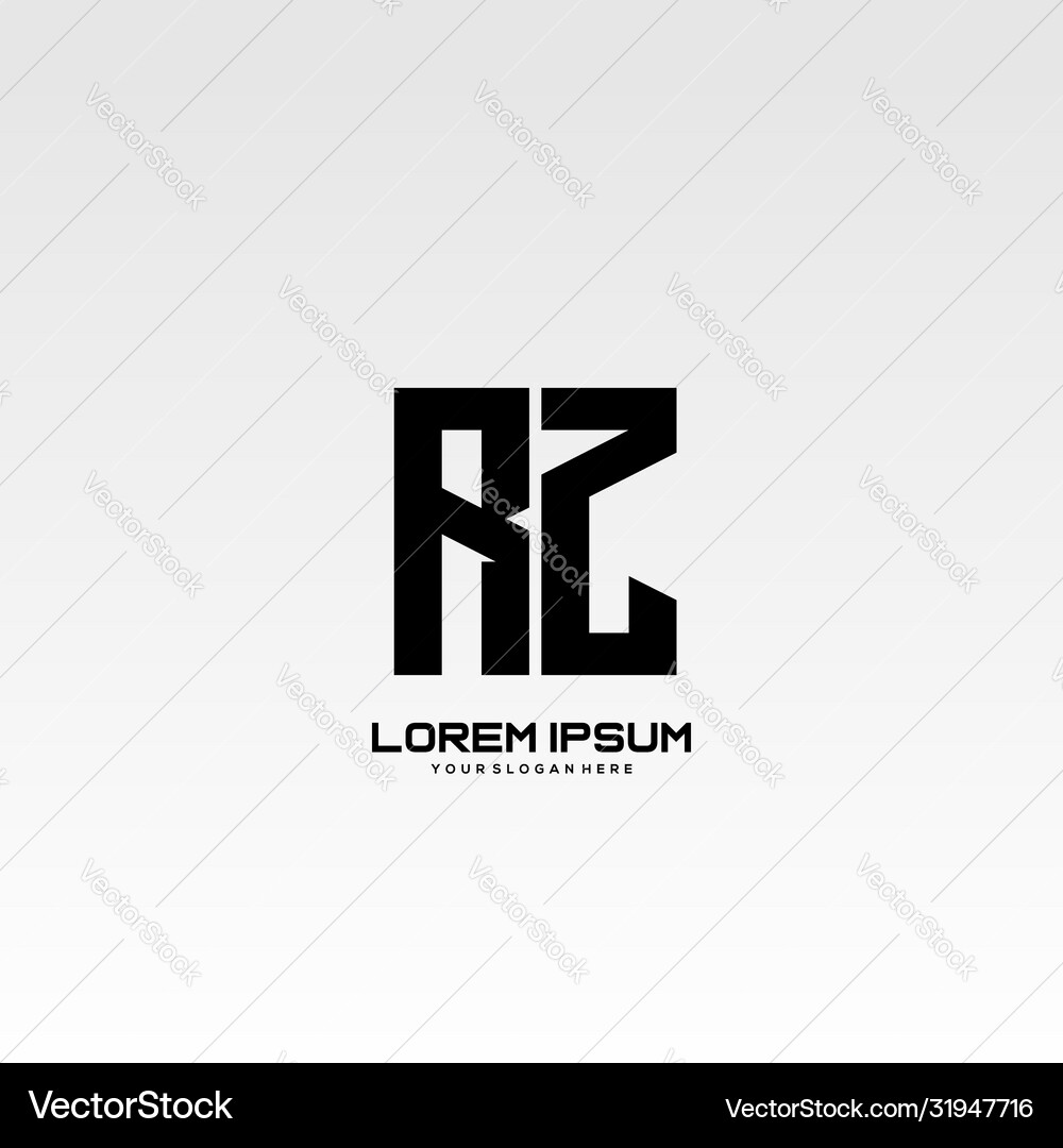 Rz initial letter minimalist art logo Royalty Free Vector