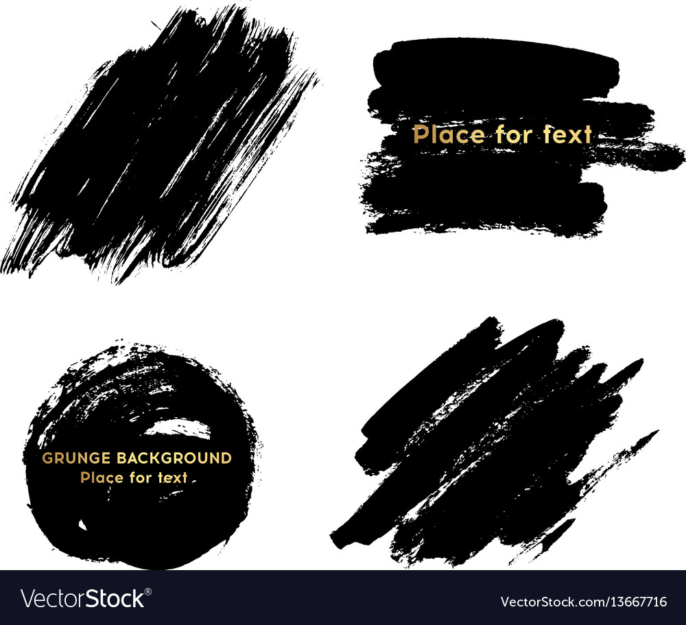 Set of black paint ink brush strokes brushes Vector Image