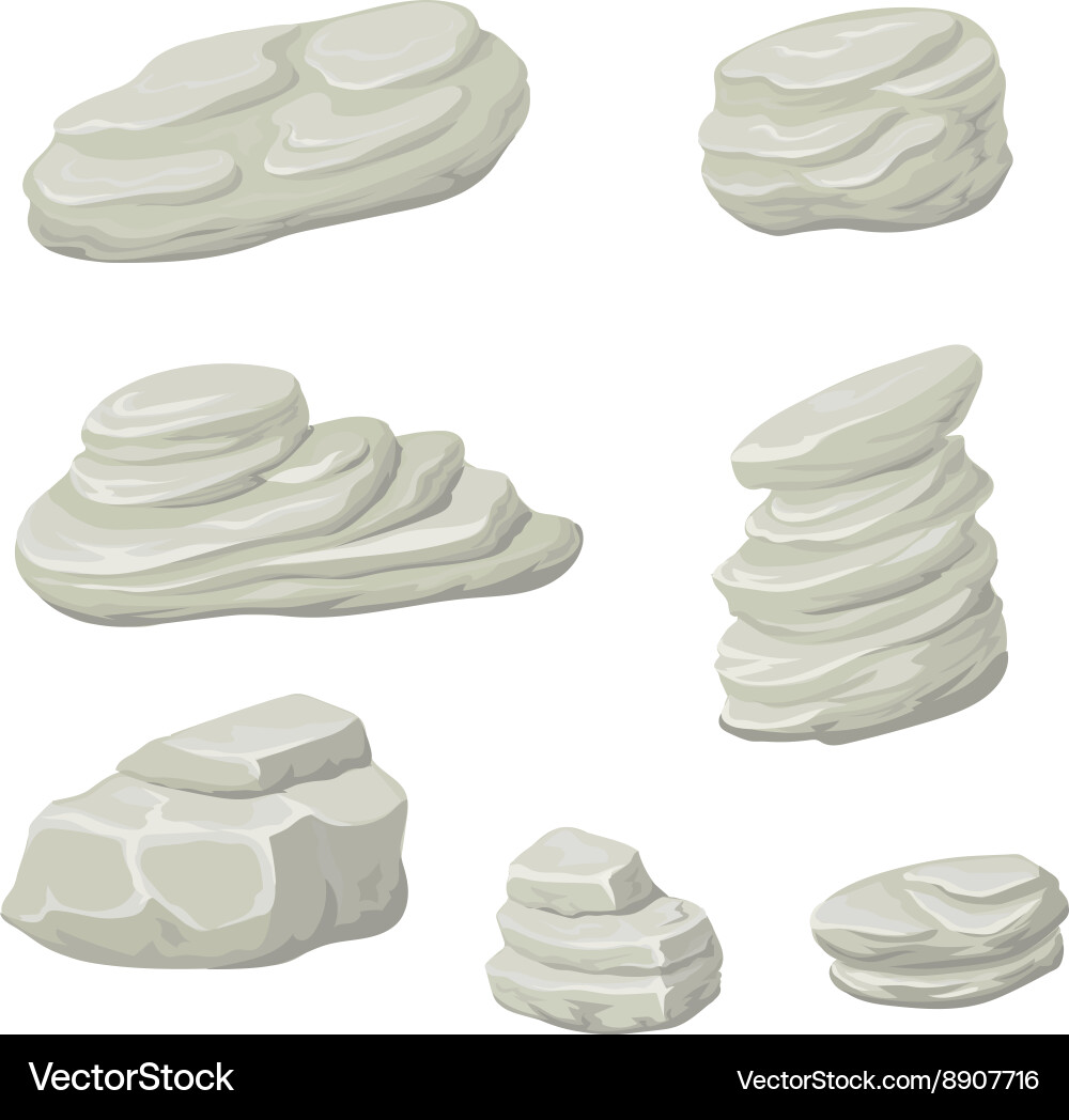Stones and rocks cartoon stone Royalty Free Vector Image