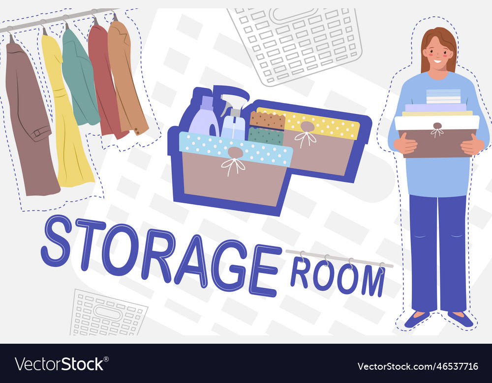 Storage room collage Royalty Free Vector Image