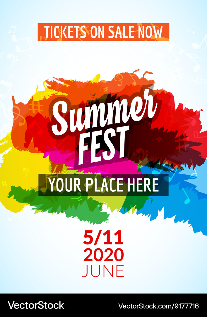Summer festival flyer design template Summer Vector Image