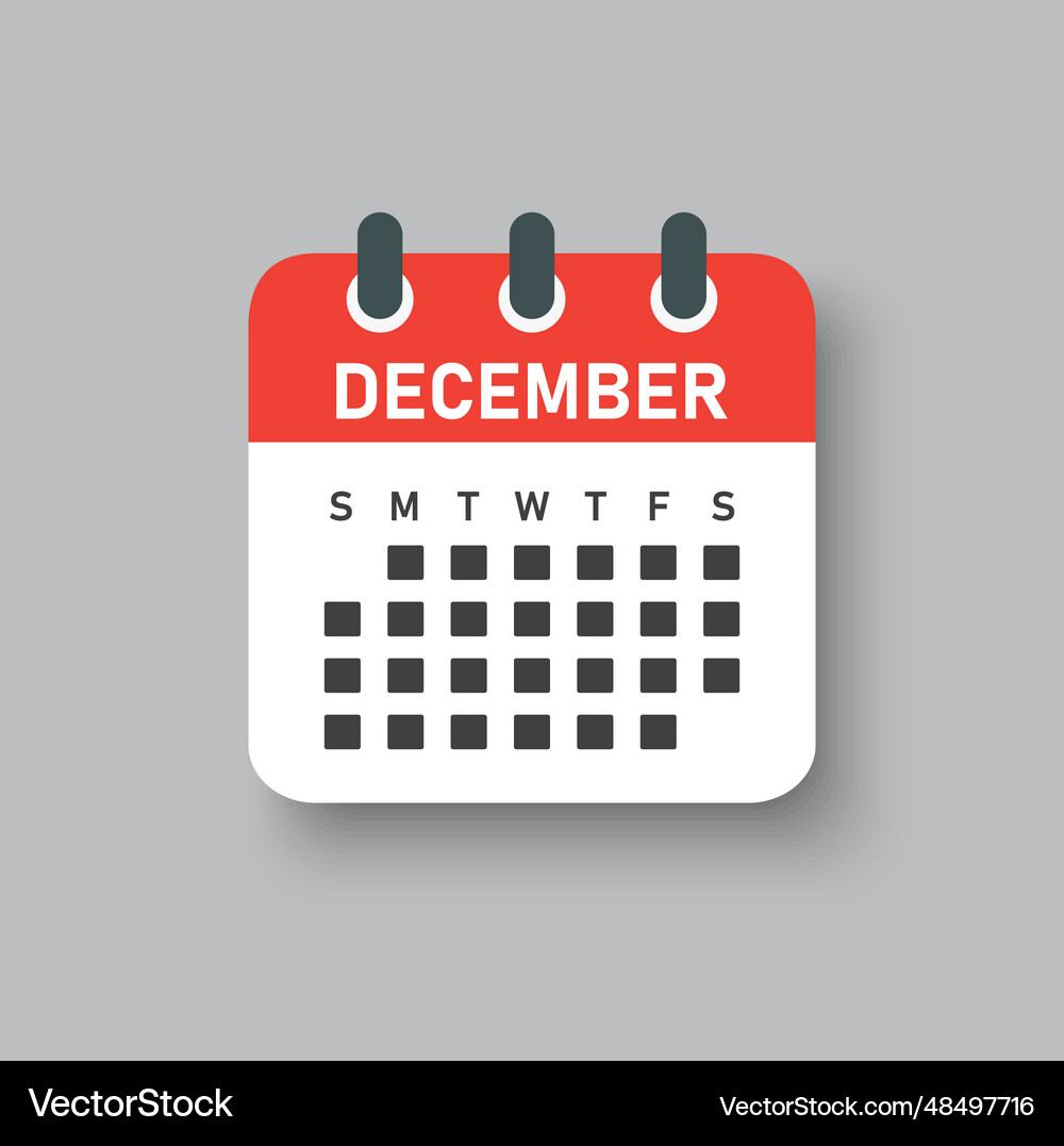 Template icon page calendar month december Vector Image
