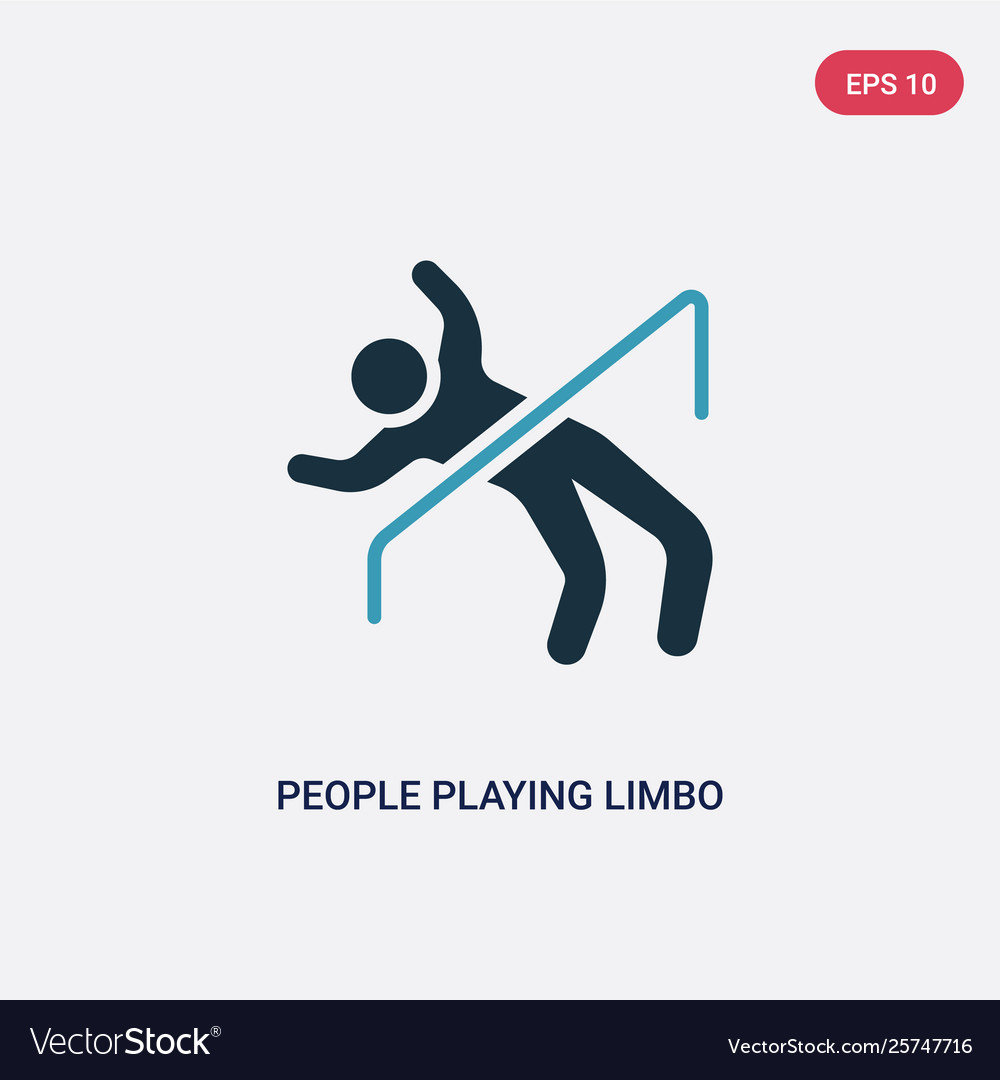 Two color people playing limbo icon from Vector Image