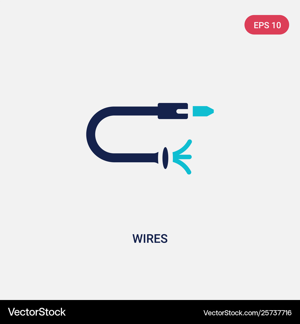 Two color wires icon from electrian connections Vector Image