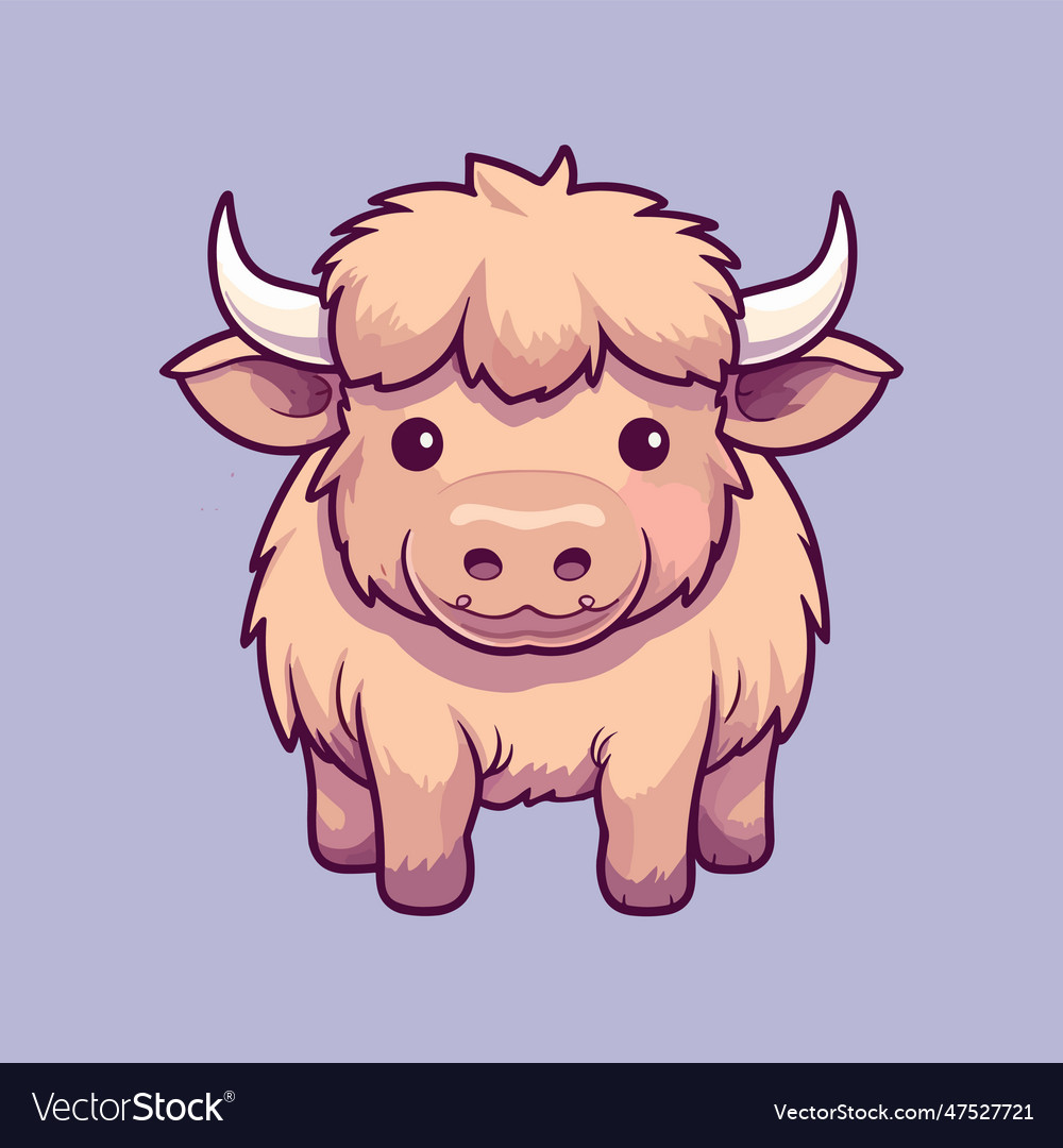 Buffalo character flat Royalty Free Vector Image