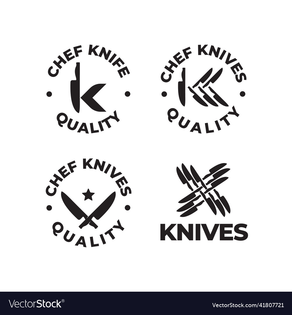 Chef knife restaurant logo sets Royalty Free Vector Image