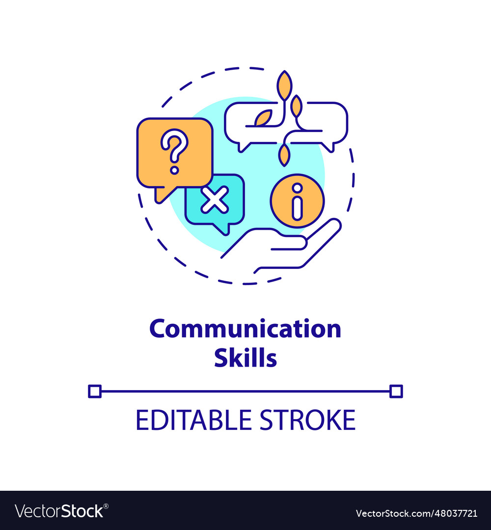Communication skills multi color concept icon Vector Image