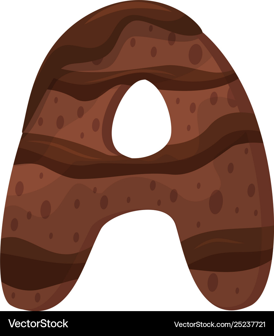 English letter a in form a chocolate cake Vector Image
