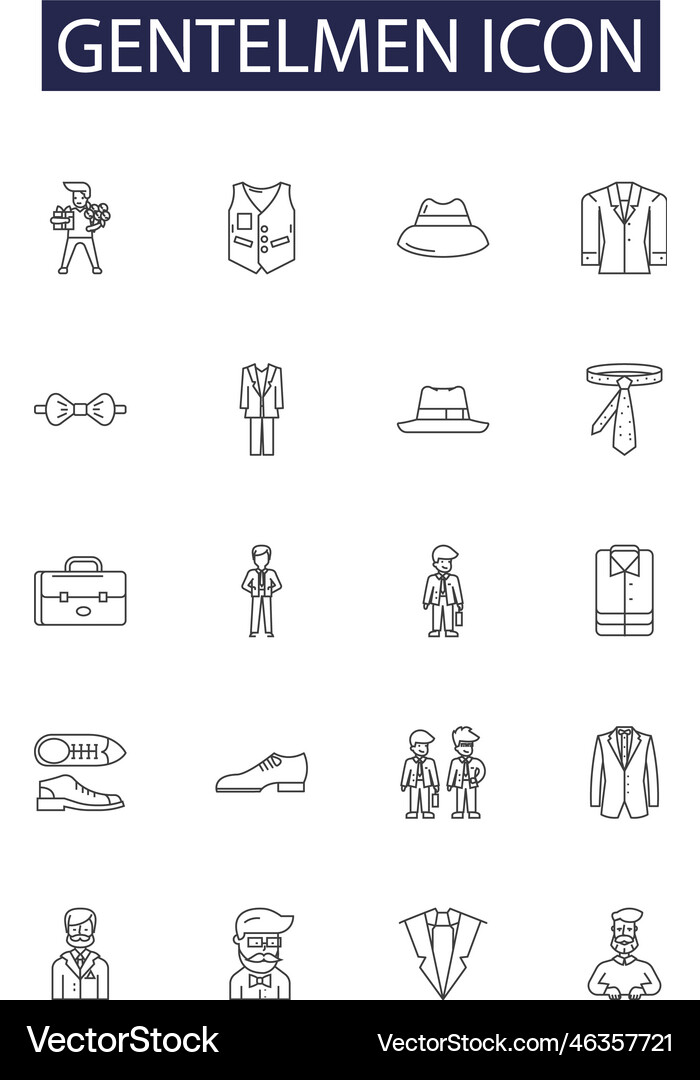Gentelmen icon line icons and signs Royalty Free Vector