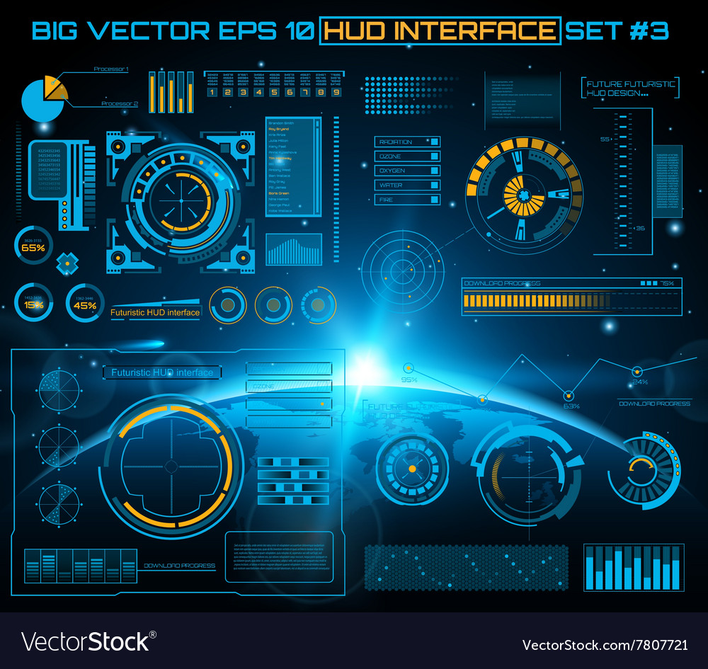 Graphic touch user interface hud Royalty Free Vector Image