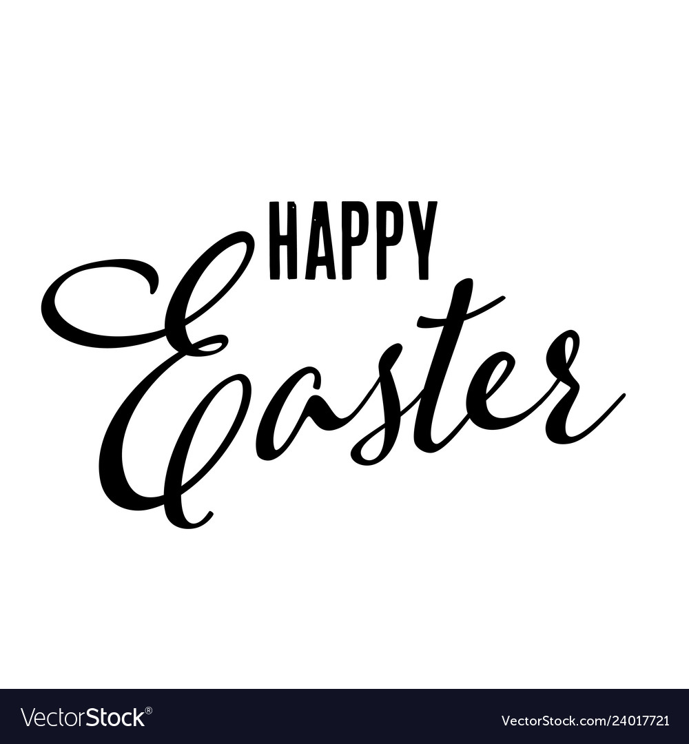 Happy easter hand drawn calligraphy design Vector Image
