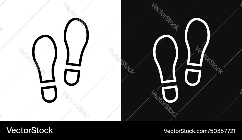 Imprint soles shoes icon set footprint step Vector Image