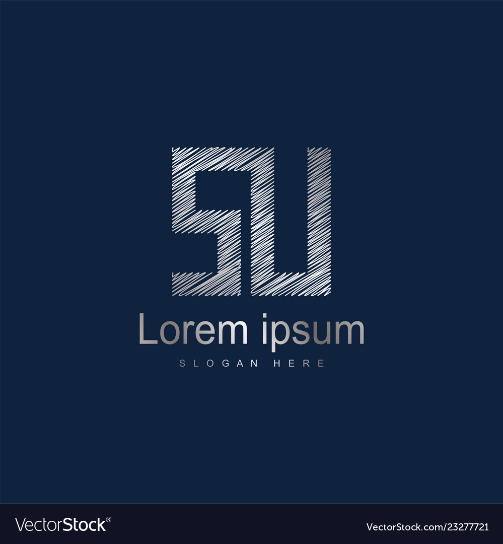 Initial letter su logo template design Royalty Free Vector
