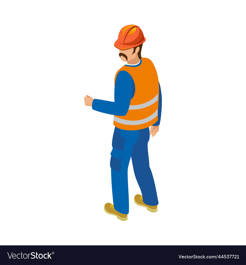 Isometric builder Royalty Free Vector Image - VectorStock