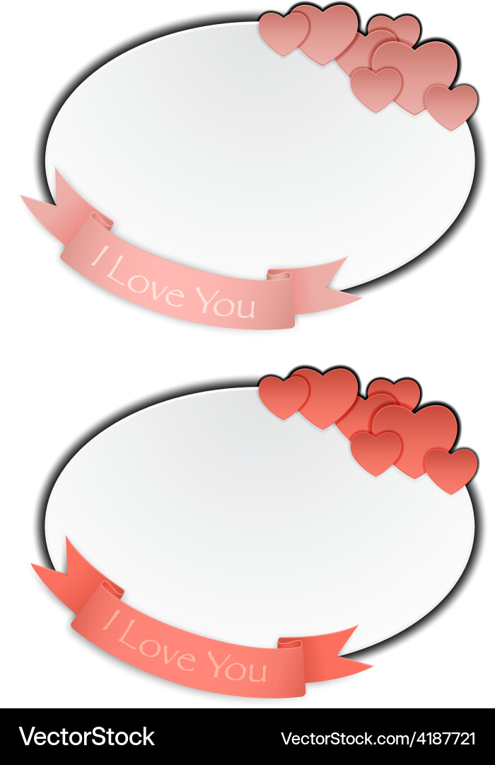 Love card with hearts and ribbon Royalty Free Vector Image