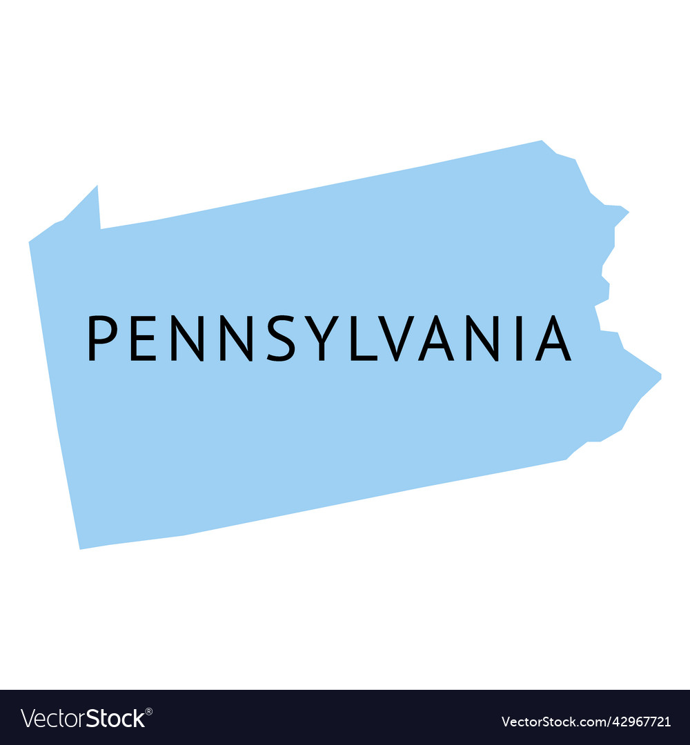 Pennsylvania state plain map Royalty Free Vector Image