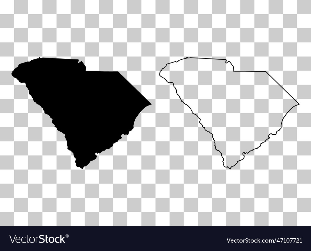 Set of south carolina map united states Royalty Free Vector