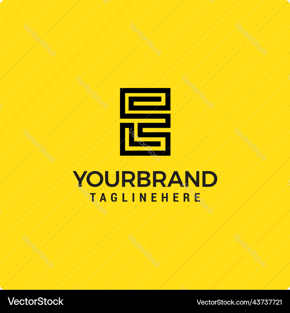 Simple monoline outline initial e logo template Vector Image