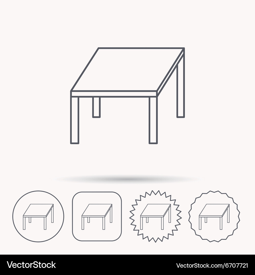 Table icon furniture desk sign Royalty Free Vector Image