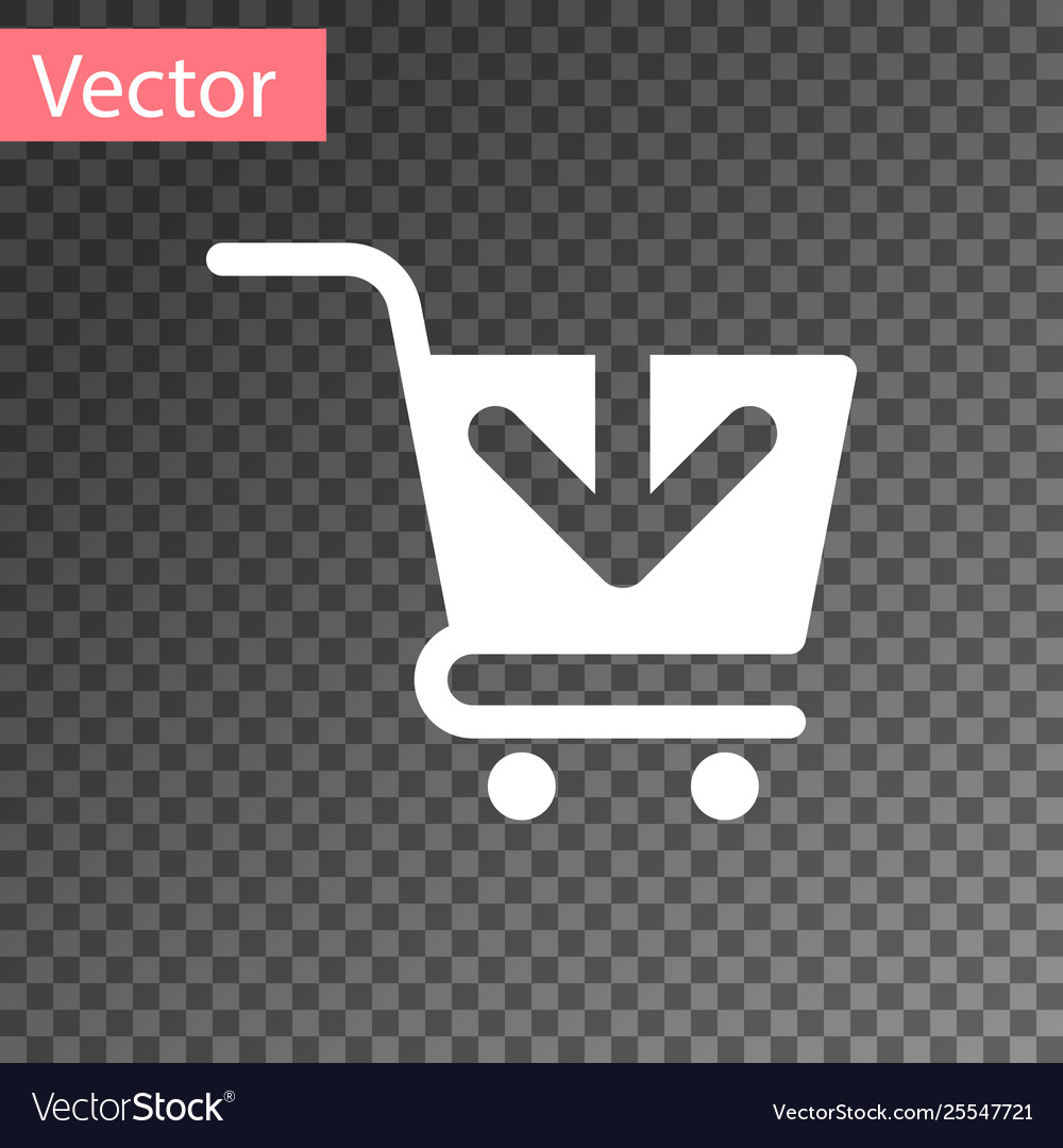 White add to shopping cart icon isolated Vector Image