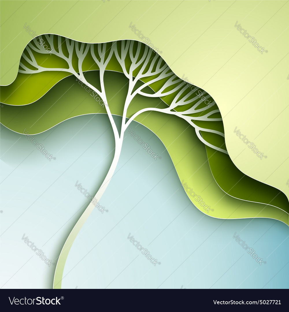With stylized tree Royalty Free Vector Image - VectorStock