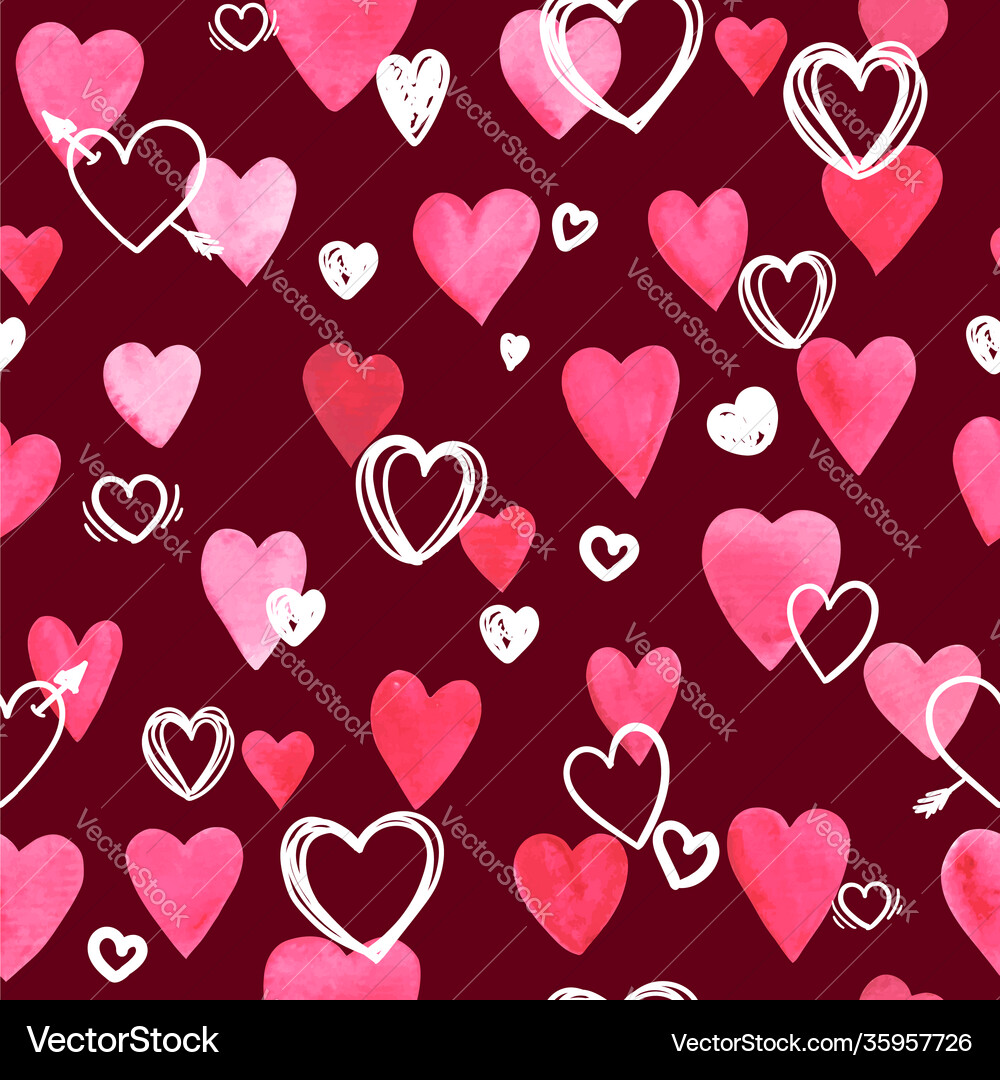 Beautiful seamless pattern with red watercolor Vector Image
