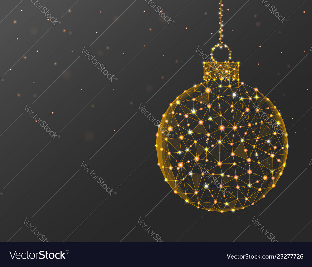 Christmas ball new year made by points and lines Vector Image
