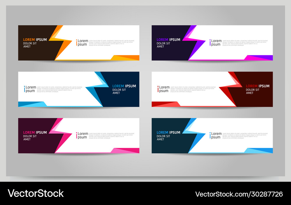 Colorful banner background design set modern Vector Image
