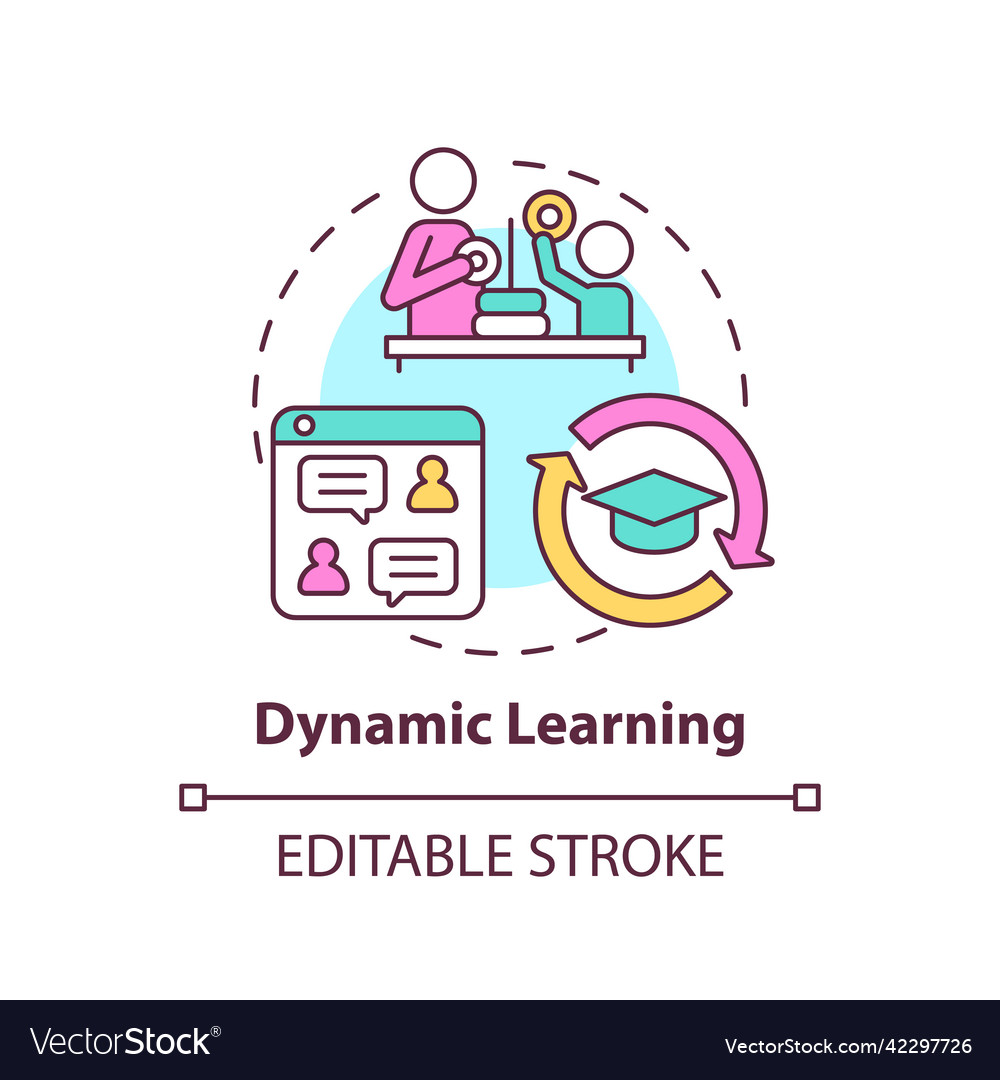 Dynamic learning concept icon Royalty Free Vector Image