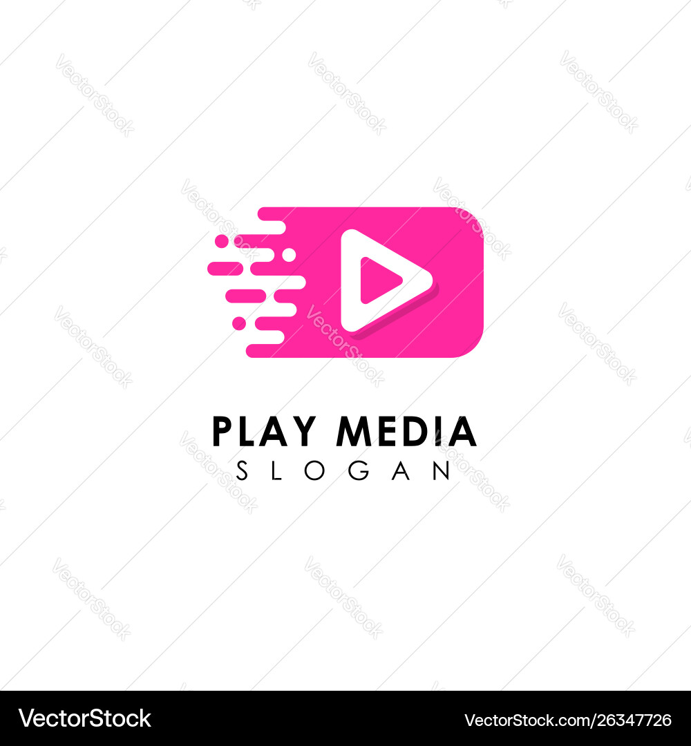 Fast play media logo design template play icon Vector Image