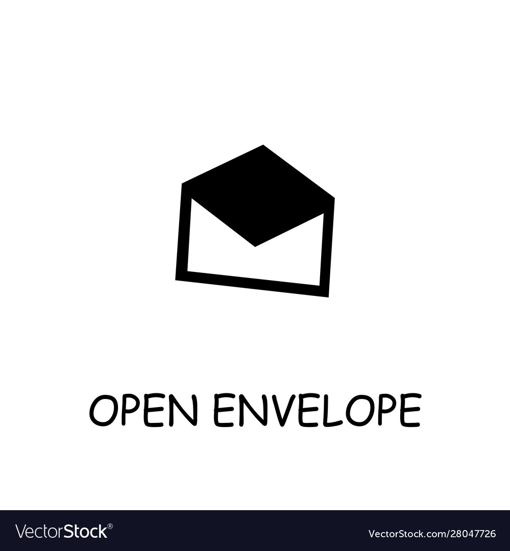 Open envelope flat icon Royalty Free Vector Image