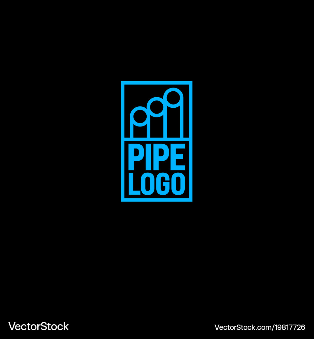 Pipes logo emblem pipeline icon Royalty Free Vector Image