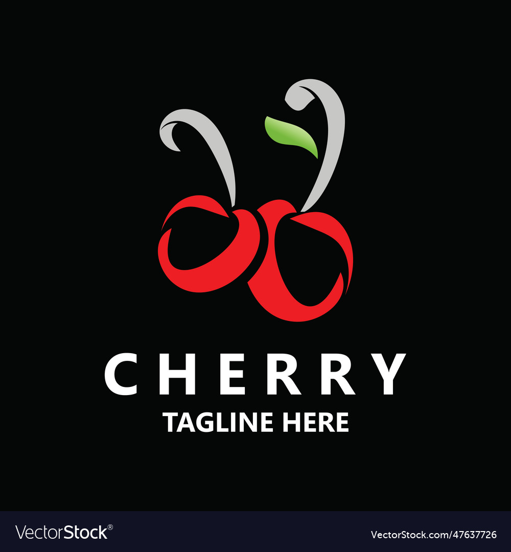 Red cherry fruit logo fruit Royalty Free Vector Image