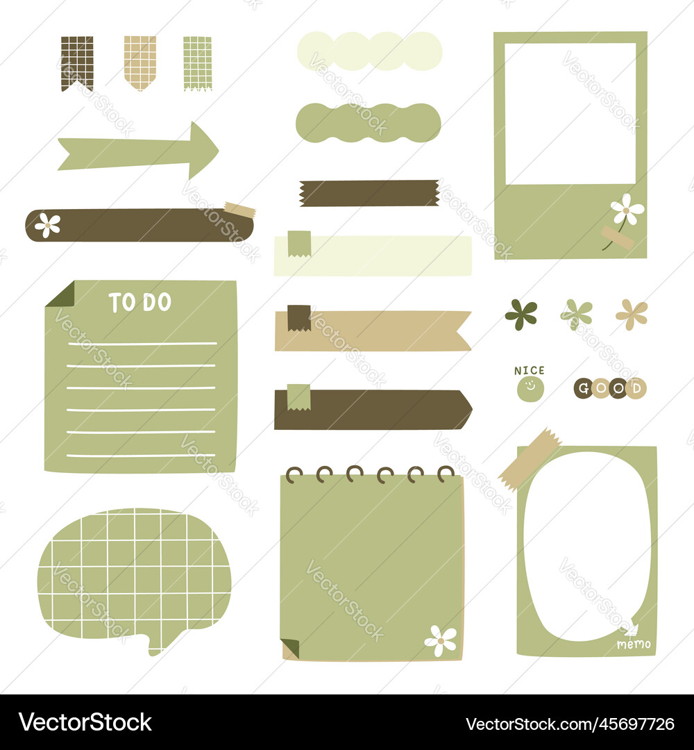 Set of cute hand drawn doodle text box with icon Vector Image