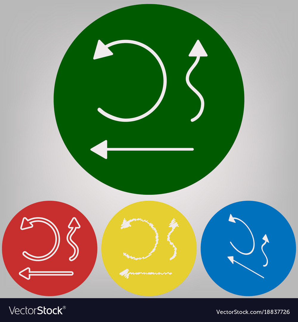 Simple set to interface arrows 4 white Royalty Free Vector