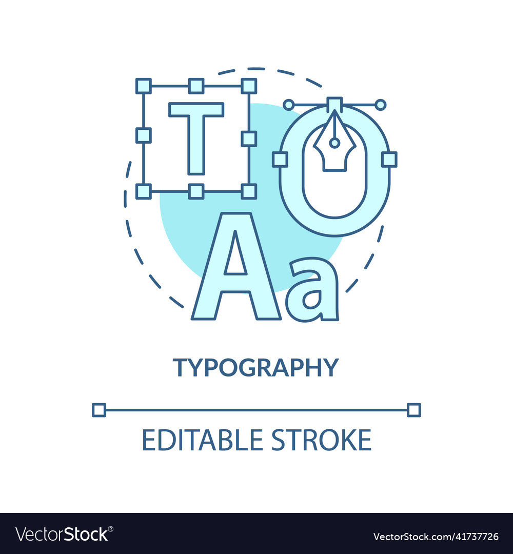 Typography turquoise concept icon Royalty Free Vector Image