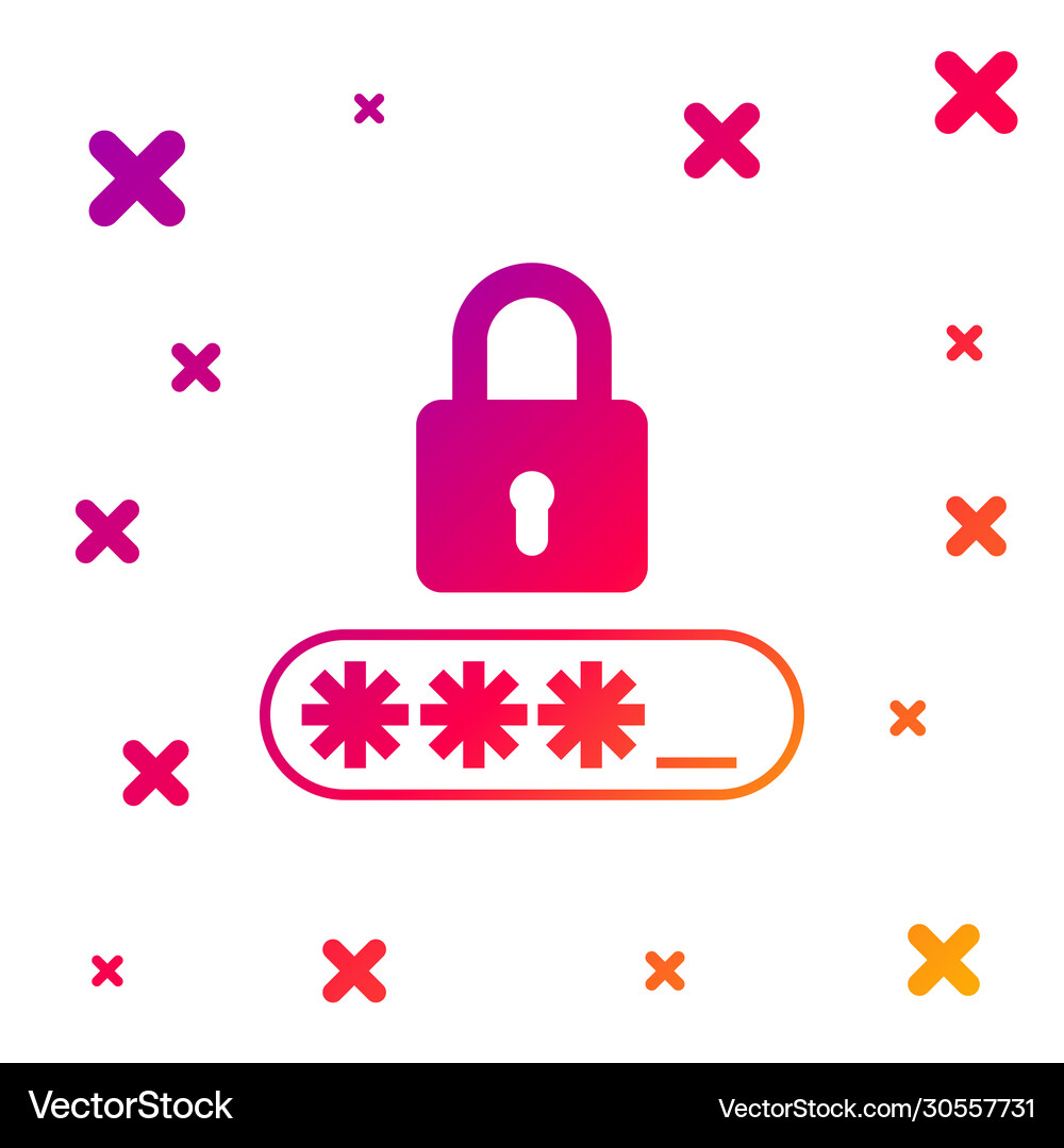 Color password protection and safety access icon Vector Image