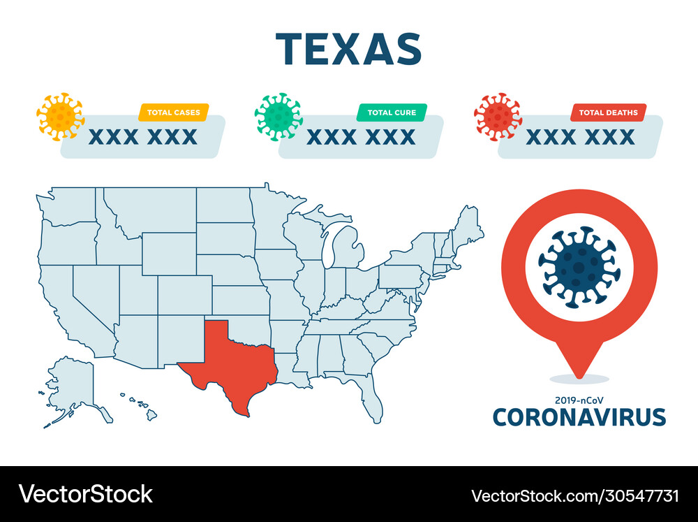 Covid19-19 texas state usa map confirmed cases cur
