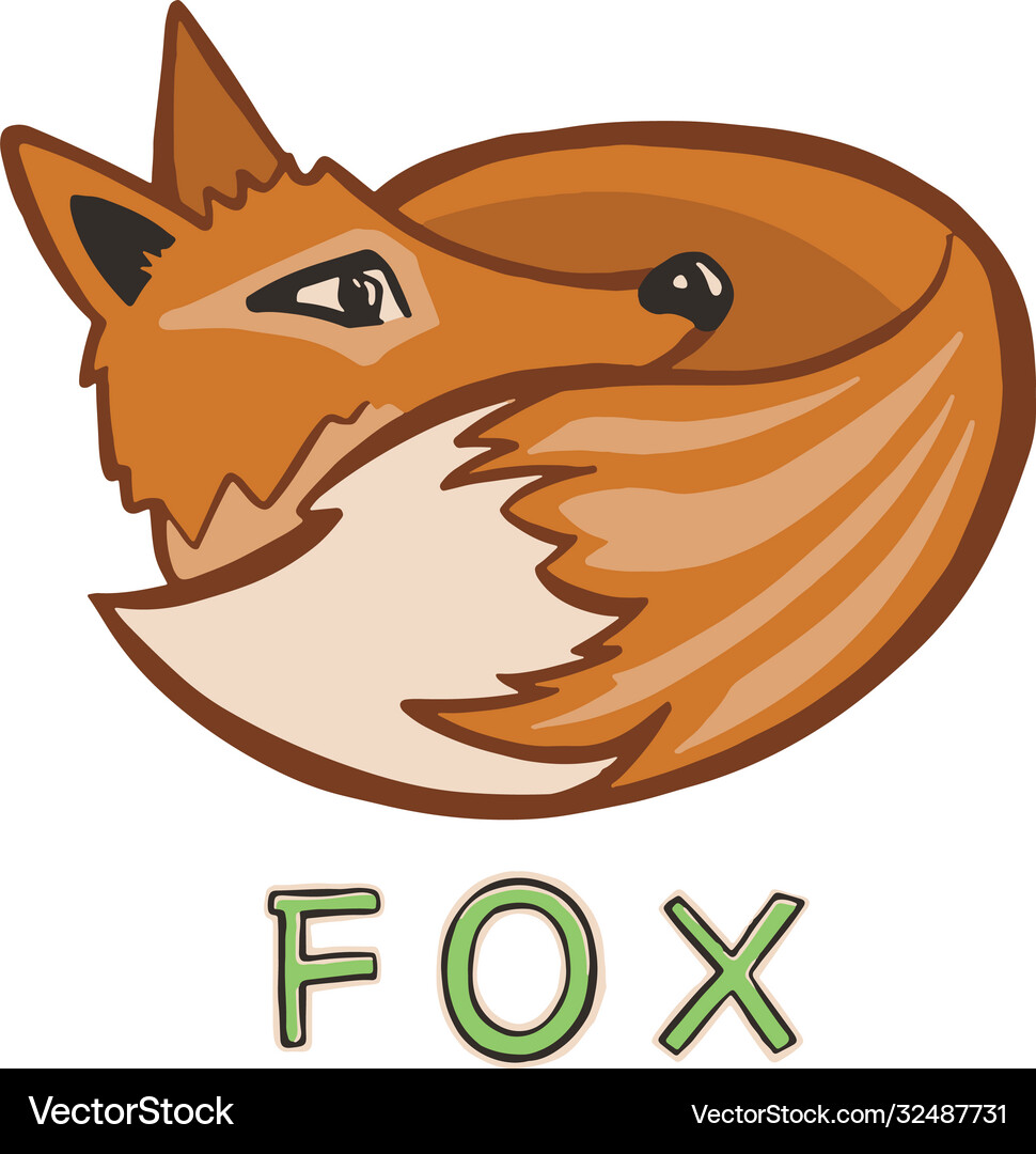 Cute cartoon foxes isolated Royalty Free Vector Image