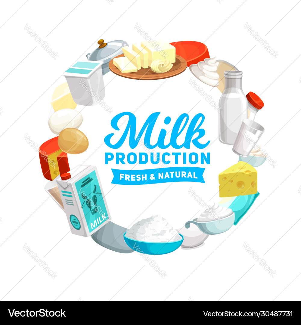 Dairy products icon farm milk cheese eggs Vector Image