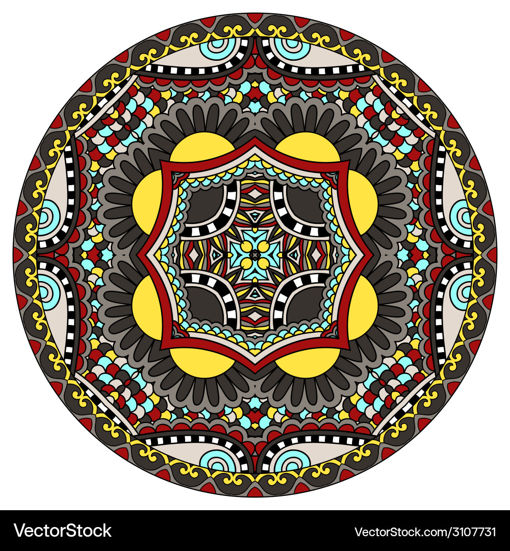Decorative design of circle dish template round Vector Image
