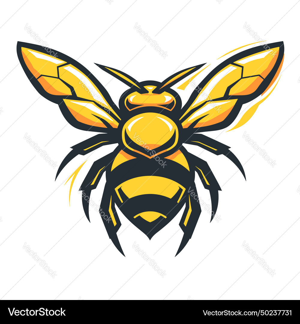 Esport logotype bee icon sticker insect Royalty Free Vector