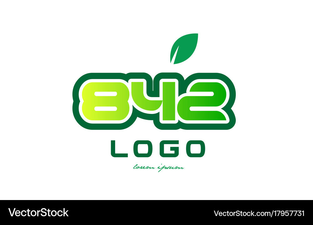 Number 842 numeral digit logo icon design Vector Image