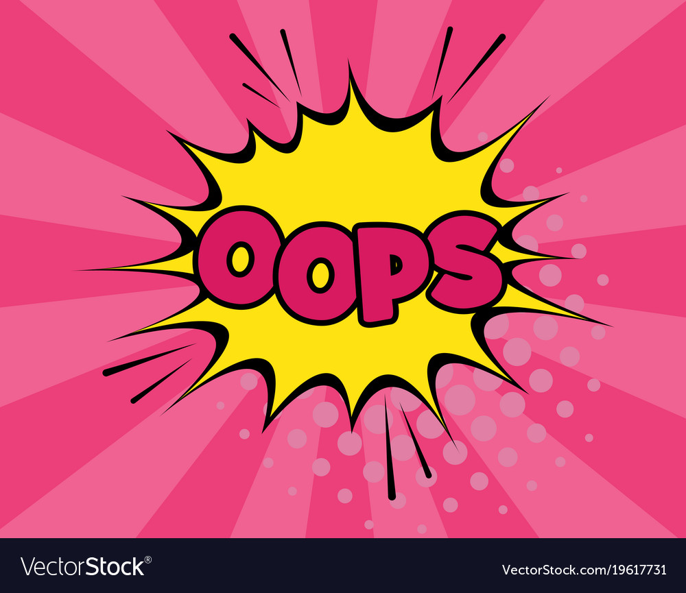 Oops Comic Text Sprachblase Lizenzfreies Vektorbild