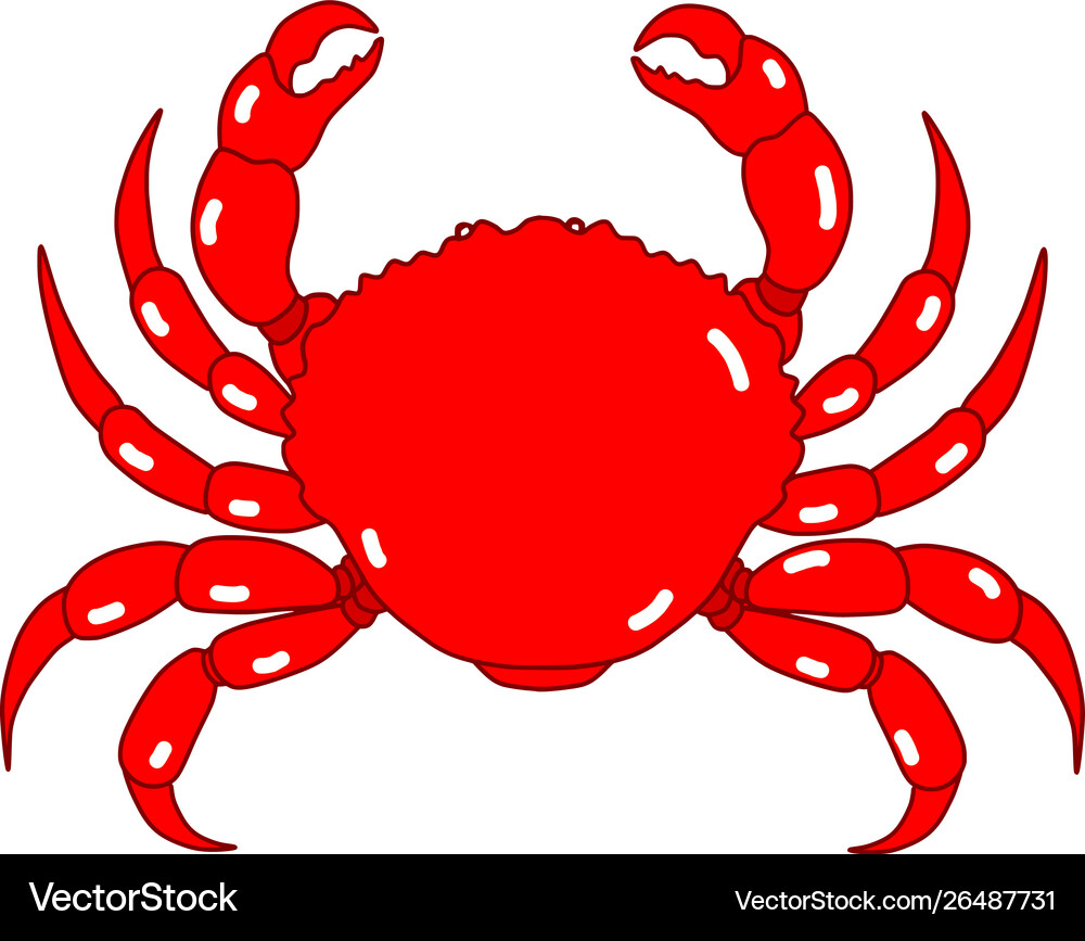 Red crab cartoon animal Royalty Free Vector Image