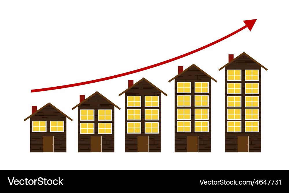Rising housing market concept Royalty Free Vector Image