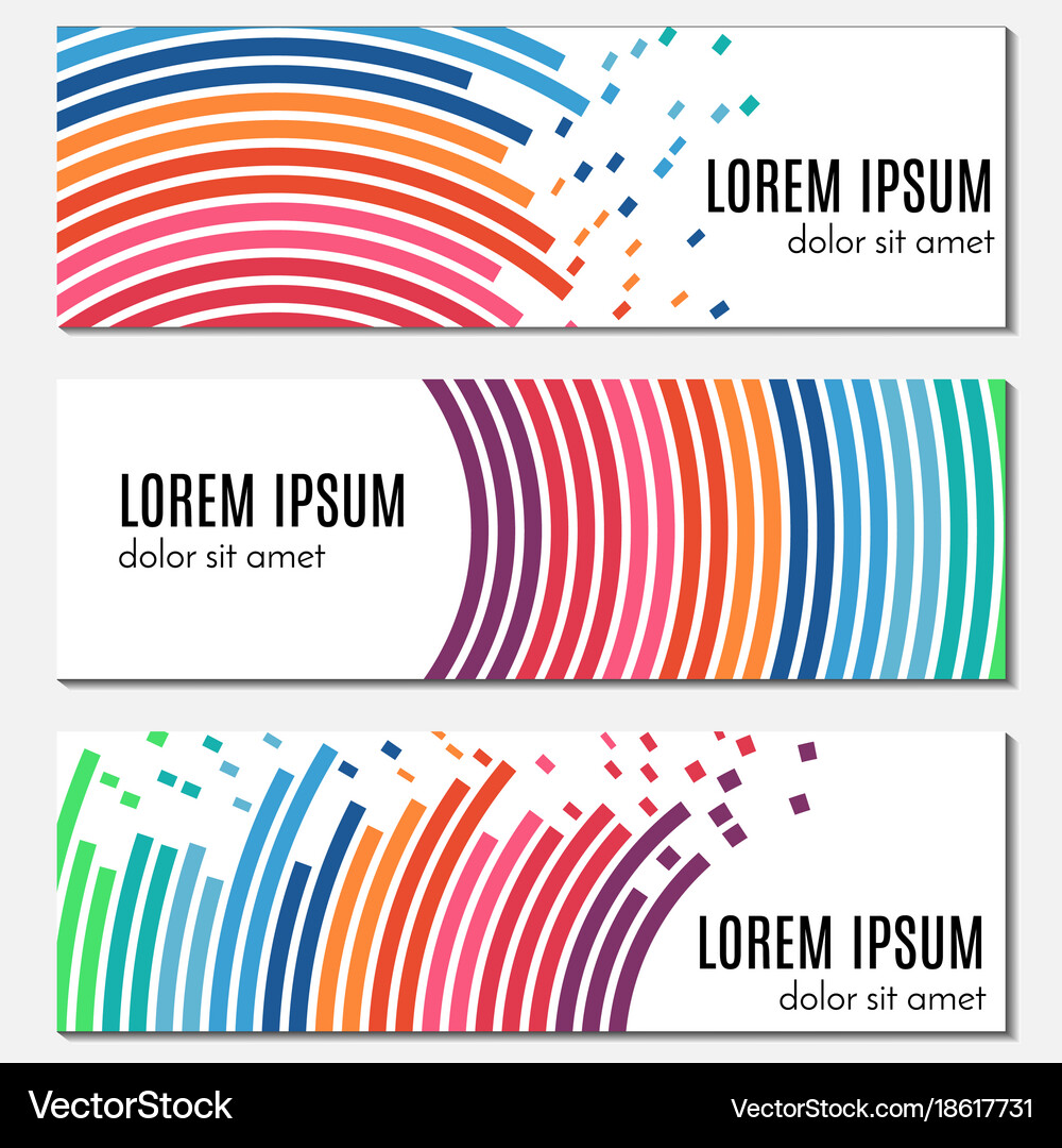 Set of colorful abstract header banners Royalty Free Vector