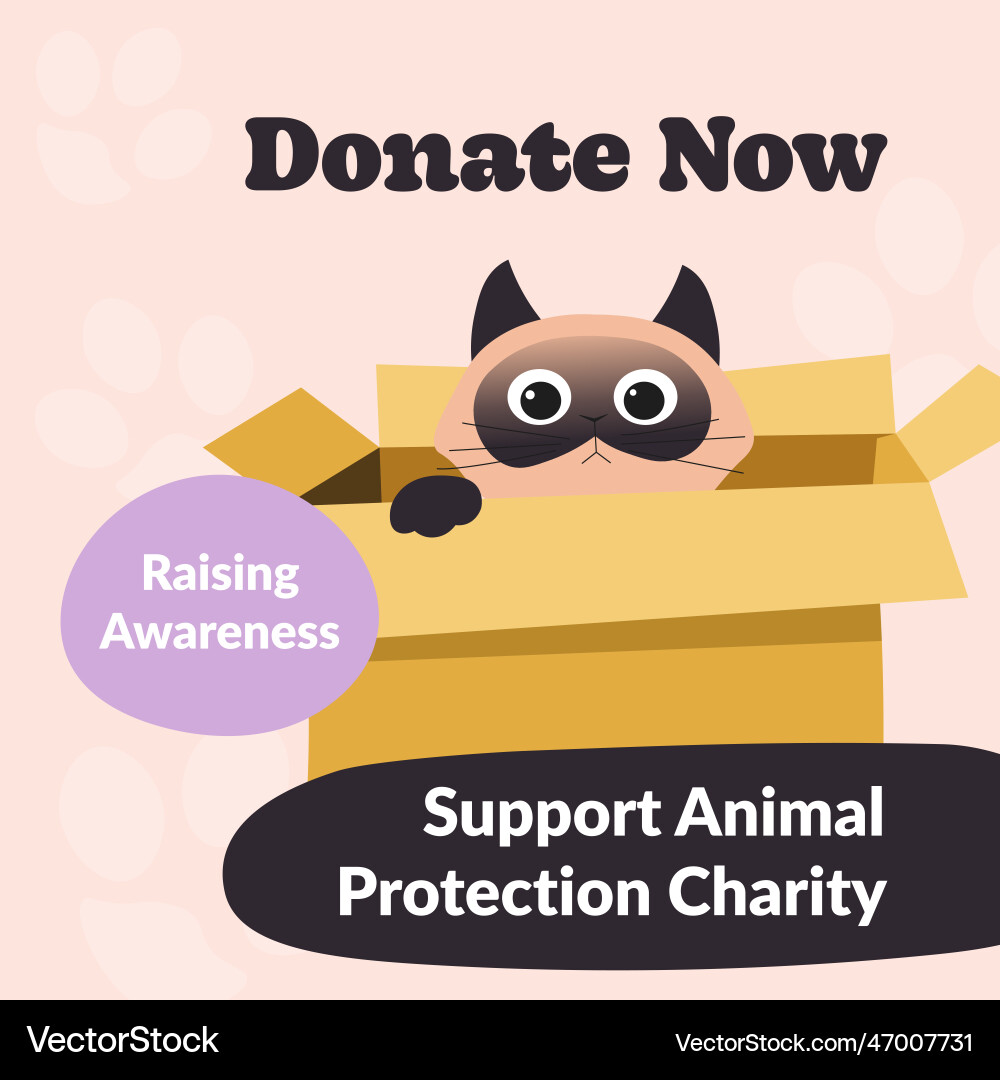 Support animal protection charity raise awareness Vector Image