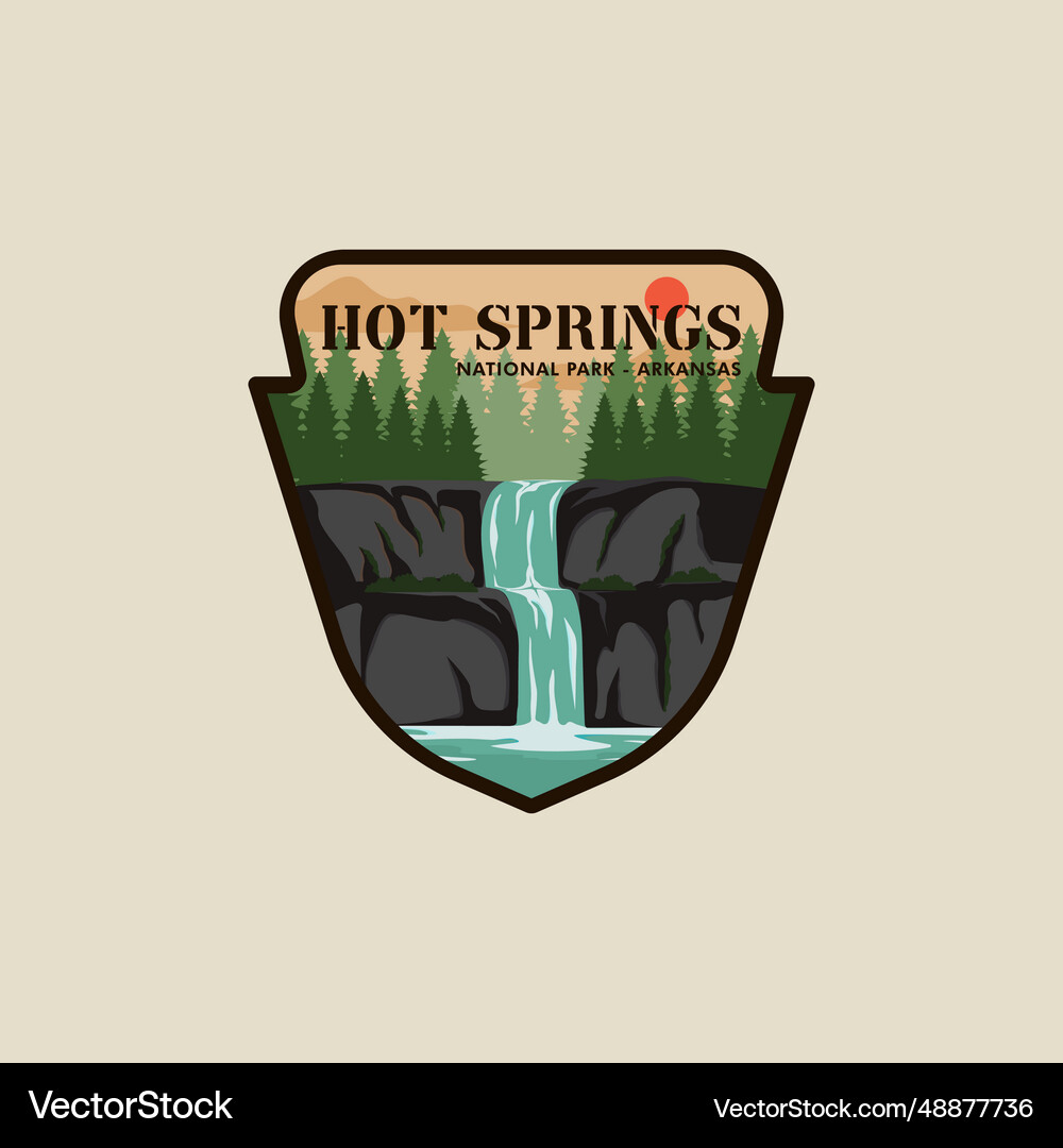 Arkansas hot springs emblem template graphic Vector Image